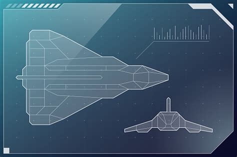 Schéma De Vaisseau Spatial Futuriste Du Hud Panneau De Commande Du