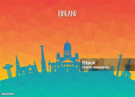 핀란드 랜드마크 글로벌 여행 및 여행 종이 배경 디자인 Templateused 광고 책 배너 템플릿 여행 비즈니스 또는 프레 젠 테이 션에 대 한 벡터 0명에 대한 스톡
