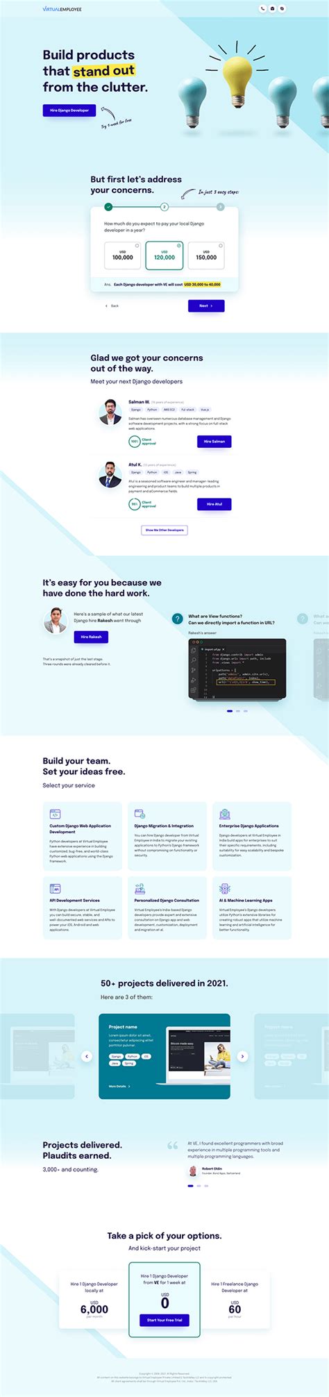 Django Developers Landing Page Behance
