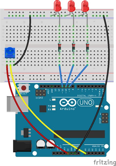 11 Controlling Led Arrays With Potentiometer — Sunfounder Beginners