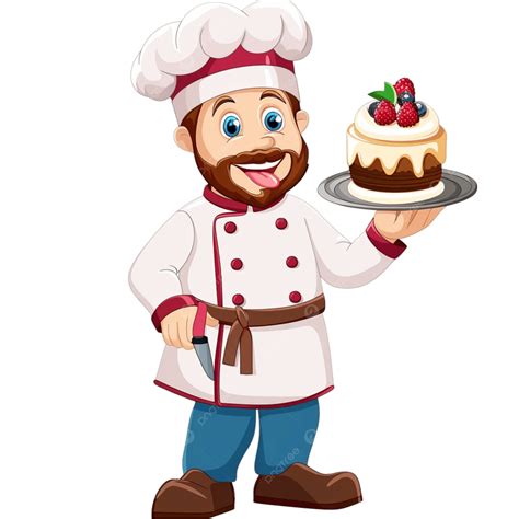 만화 스타일의 케이크와 컵케이크 벡터 삽화를 들고 있는 요리사 케이크와 컵케이크 요리사 케이크 Png 일러스트 및 이미지 에 대한 무료 다운로드 Pngtree