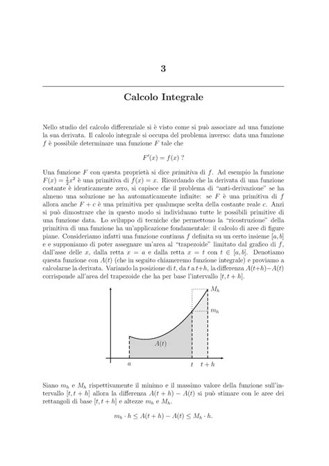 Appunti Calcolo Integrale Analisi Matematica 3 Calcolo Integrale