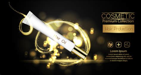 현실적인 템플릿 화장품 패키지입니다 3d 스에 플 한 래 액체 석유의 Splashing Argan 기름 머리 보호 화장품 제품 팩 디자인 방울에 대한 스톡 벡터 아트 및