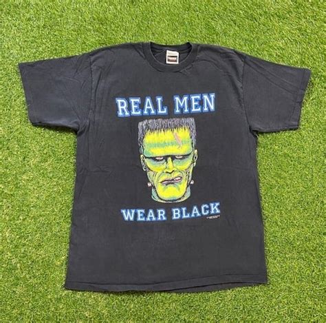 Vintage Real Men Wear Black T Shirt Tee Tultex Size Xtra Large Etsy