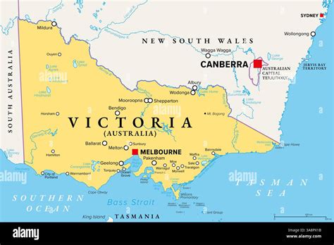 Victoria State In Southeastern Australia Political Map Commonly