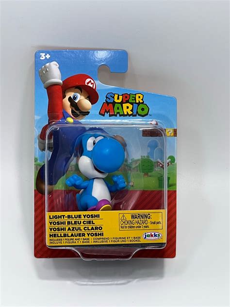 World Of Nintendo Super Mario Light Blue Yoshi Figure 25 Inch By Jakks