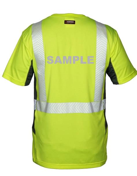 Kishigo Premium Black Cool Touch Class 2 T Shirt Custom Reflective Text