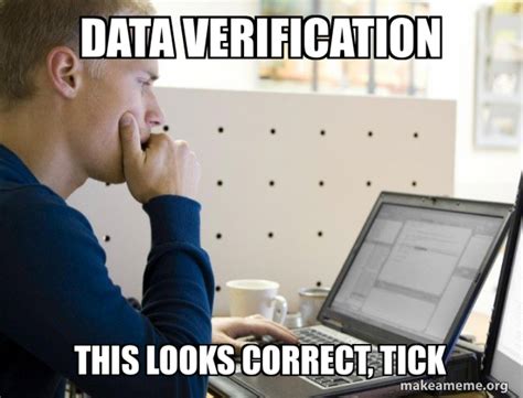 Data Verification This Looks Correct Tick Programmer Meme Generator