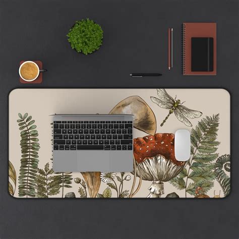 Woodland Treasures Desk Mat Amanita Mushroom Desk Mat Forest Witch