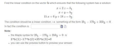 Solved Find The Linear Condition On The Vector B Which Chegg Com