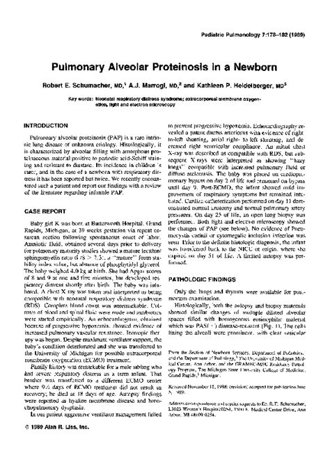Pdf Pulmonary Alveolar Proteinosis In A Newborn