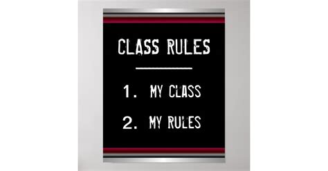 Funny Class Rules Poster Zazzle