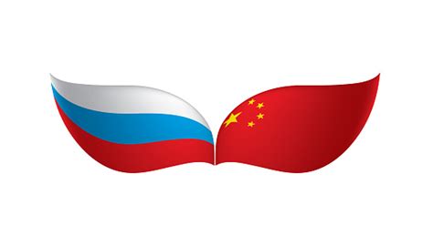 ロシアと中国のフラグです白の背景にベクトル画像 アジア大陸のベクターアート素材や画像を多数ご用意 アジア大陸 イラストレーション