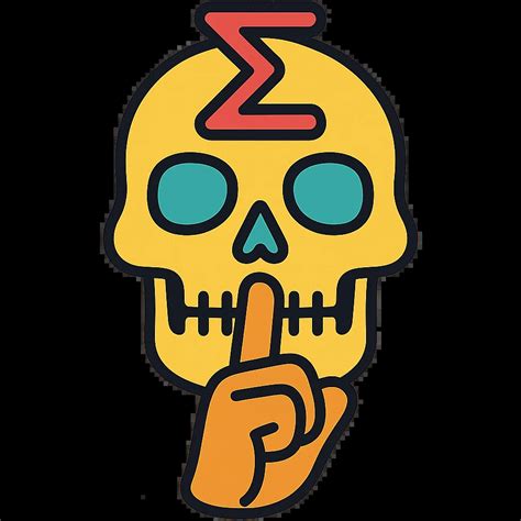 Sigma Moai Skull With Shush Gesture Color Outline Icon Emoji Ai