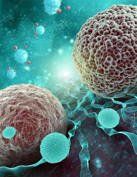 Premium Photo Tumor Microenvironment Background With Cancer Cells Tcells Nanoparticles Molecules