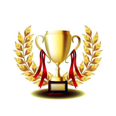 Premium Vector Trophy Winner Ribbon With Leaf