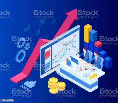 재무 관리 회계 분석 감사 재무 보고서의 아이소메트릭 웹 비즈니스 개념 감사 세무 프로세스 문서 그래픽 차트 플래너 달력 보고서