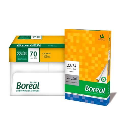 RESMA PAPEL BOREAL 22 X 34 CM 70 GRS X 500 HS Distribuidora Dique