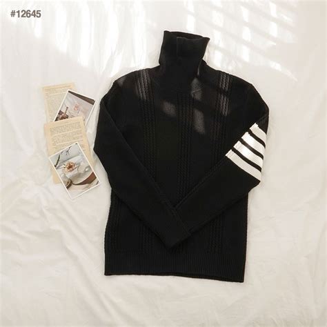 [변심반품ok] [thom Browne] 톰브라운 4선완장 목폴라 와플 니트 스웨터 블랙 루호샵