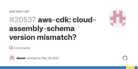 Aws Cdk Cloud Assembly Schema Version Mismatch · Issue 20537 · Aws
