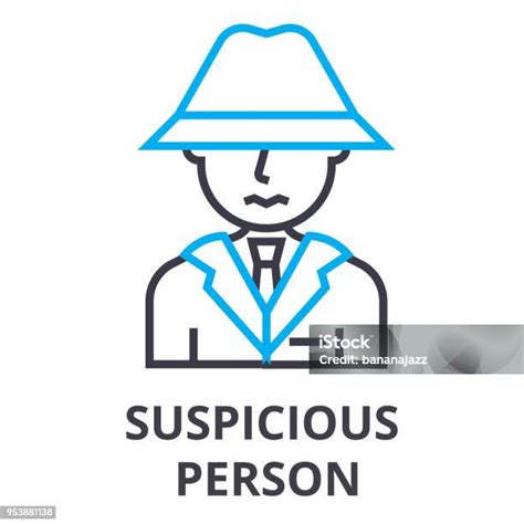可疑人細線圖示符號符號插畫線性概念向量向量圖形及更多一個人圖片 一個人 不確定 人 Istock
