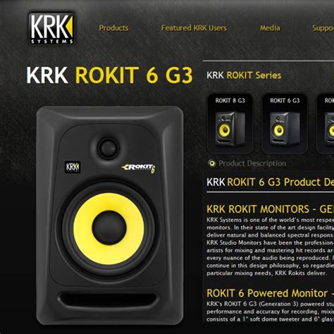 Krk Rokit G3 Rp6 G3 录音室监听音箱【krk第三代】曾令武1992