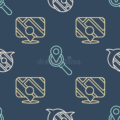 Set Line Infographic Of City Map Navigation Infographic Of City Map Navigation And Search