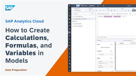 How To Create Calculations Formulas And Variables In Models SAP