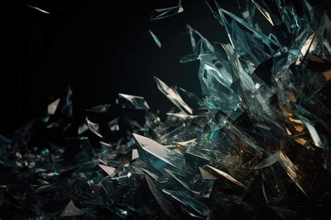 Premium Ai Image Abstract Artwork Of Glass Shards Floating In A Dark Abyss