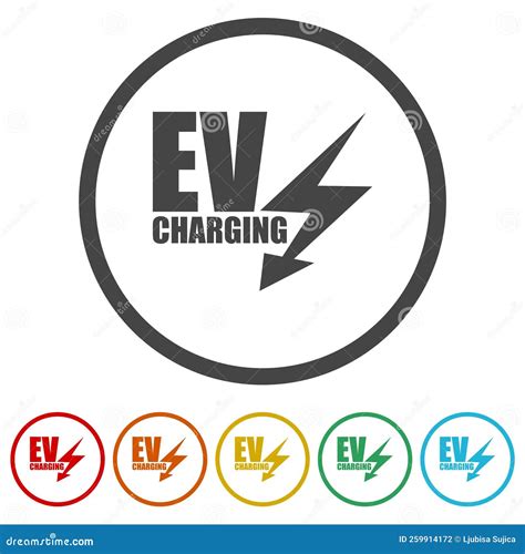 Electric Car Charge Station Icon. Set Icons in Color Circle Buttons ...