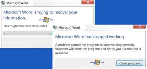 Microsoft Word Has Stopped Working In Windows Computer