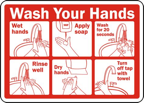 Wash Your Hands Instructions Label D5815l