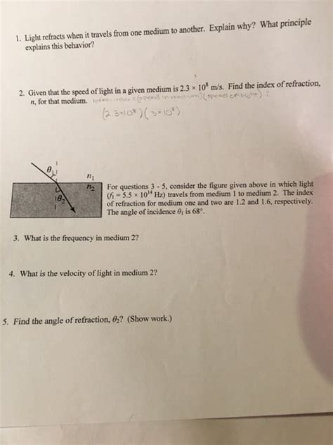 Solved Given The Speed Of Light In A Given Medium Is Chegg