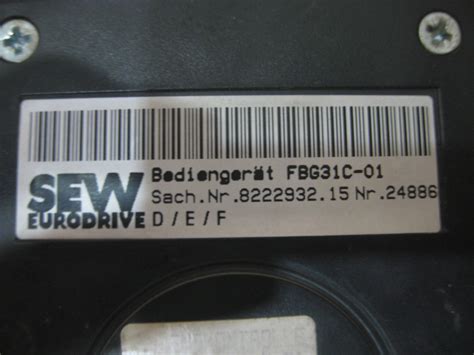 JESS Repair Service In Malaysia Repair SEW EURODRIVE PANEL FBG31C 01