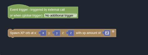how to spawn xb orbs near player when breaking a specific block mcreator