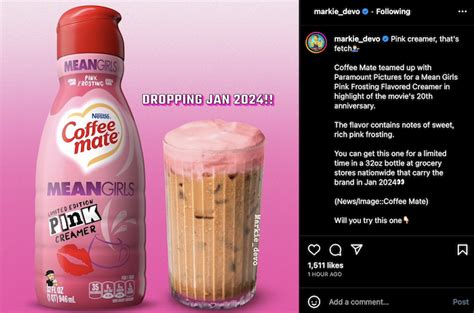 Coffee Mate Mean Girls Pink Creamer Big Deals