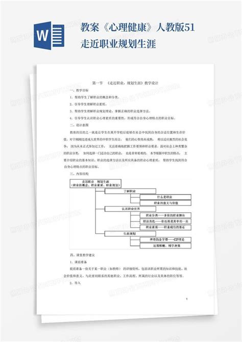 教案《心理健康》人教版51走近职业规划生涯word模板下载编号lejaoayp熊猫办公