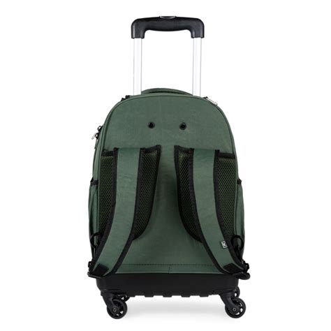 Mochila Escolar Juvenil Masculina De 4 Rodinhas Color Block Ii Verde Escuro
