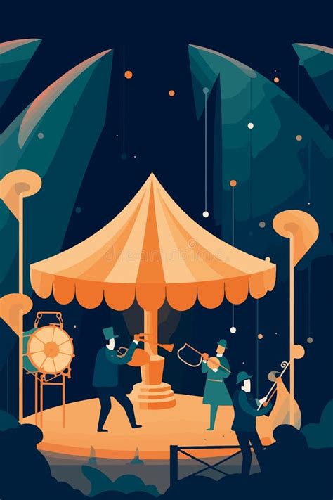 The Orchestra In The Park Plays Musical Instruments Under A Marquee On