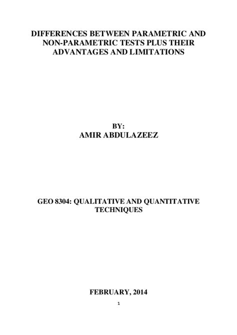 pdf differences and similarities between parametric and non