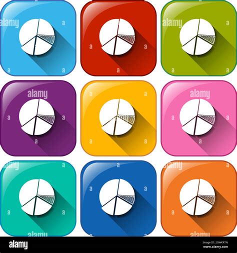 Rounded Buttons With Circular Graphs Stock Vector Image Art Alamy
