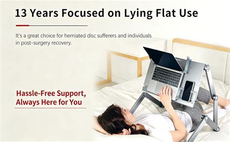 Hifoxcc Large Bed Desk For Laptop Adjustable Height