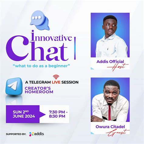 Innovative Chat Flyer Telegram Session In Social Media Post