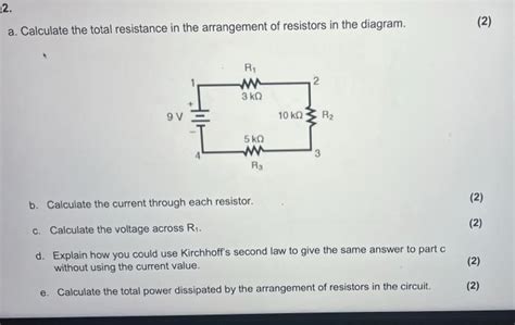 Solved A Calculate The Total Resistance In The Chegg