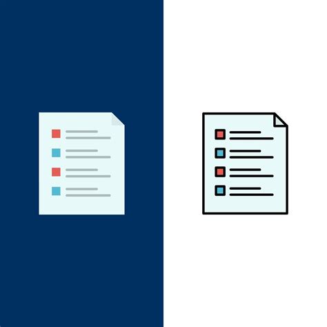 Checklist Check File List Page Task Testing Icons Flat And Line Filled