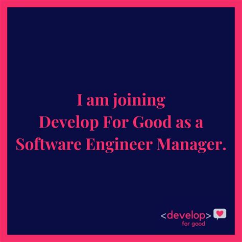 I Am Excited To Announce That I Will Be Joining Develop For Good As A Software Engineer Manager