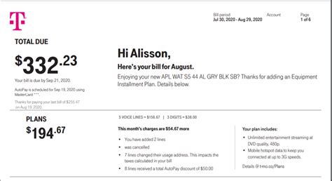 Tmobile Bill Template