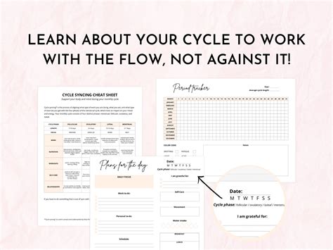 Womens Cycle Syncing Planner Journal UNDATED Digital Planner Minimalist IPad Planner