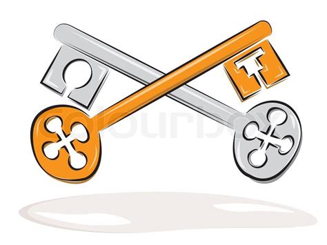 Crossed Golden And Silver Keys Vector Stock Vector Colourbox
