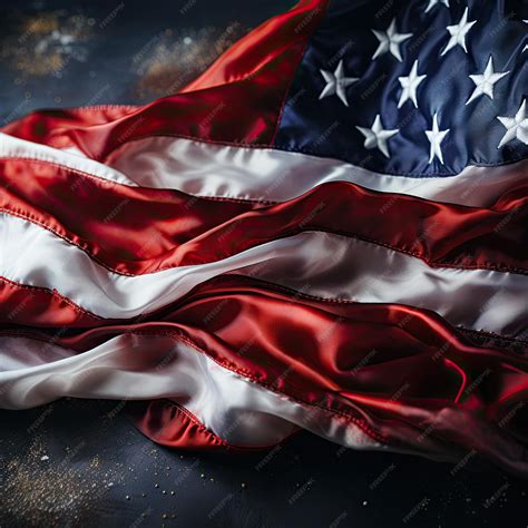 Premium Ai Image American Flag Usa Rumpled Close Up